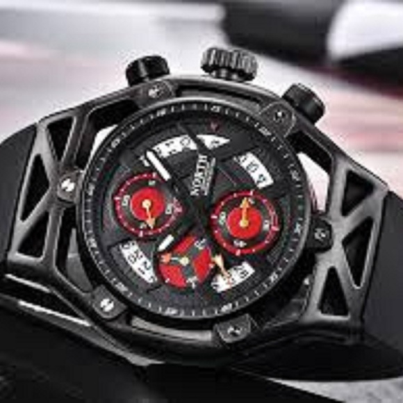 North | Accessories | Mens North Black Luxury Chronograph Quartz Watch ...